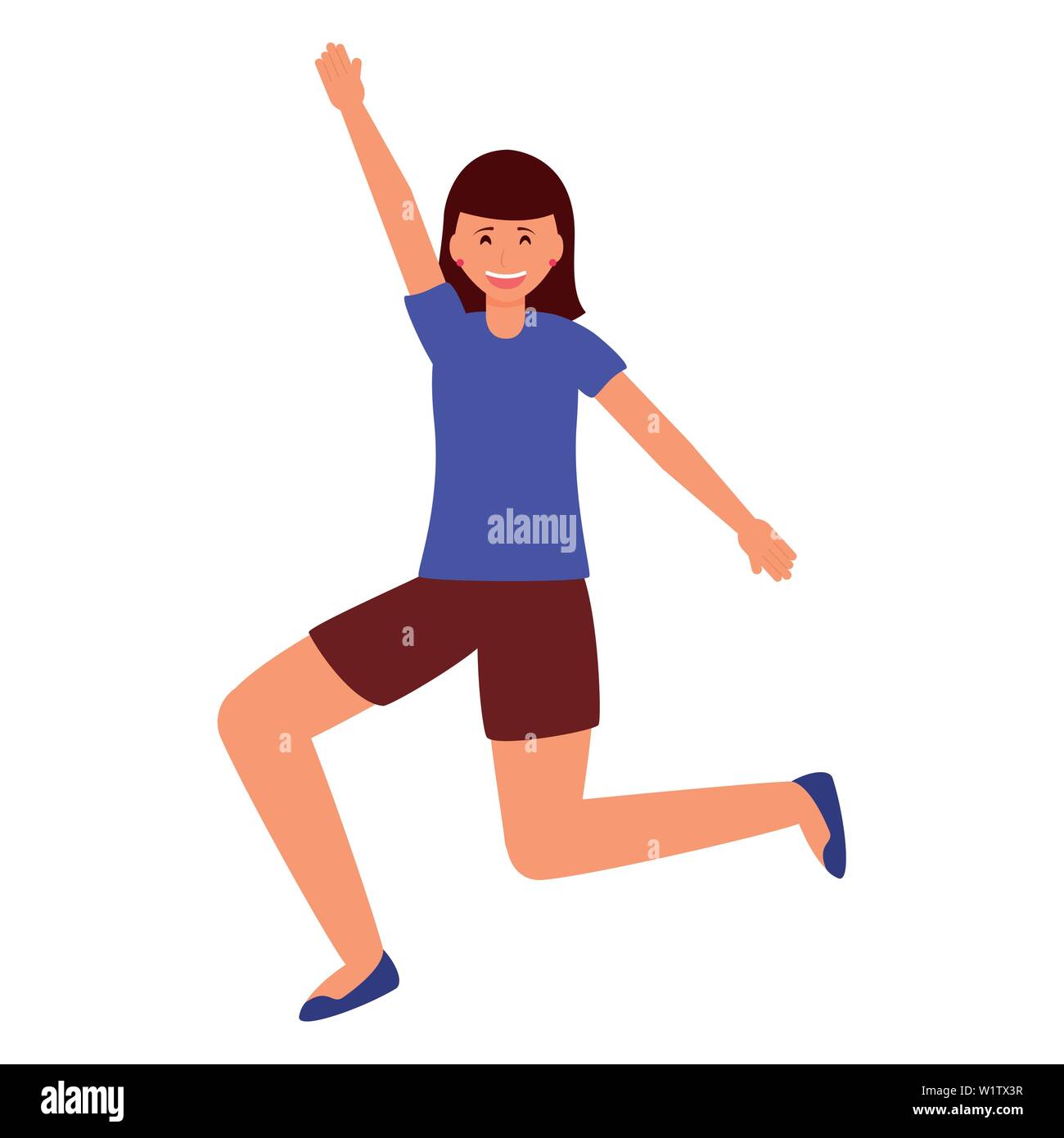happy young people flat design Stock Vector Image & Art - Alamy