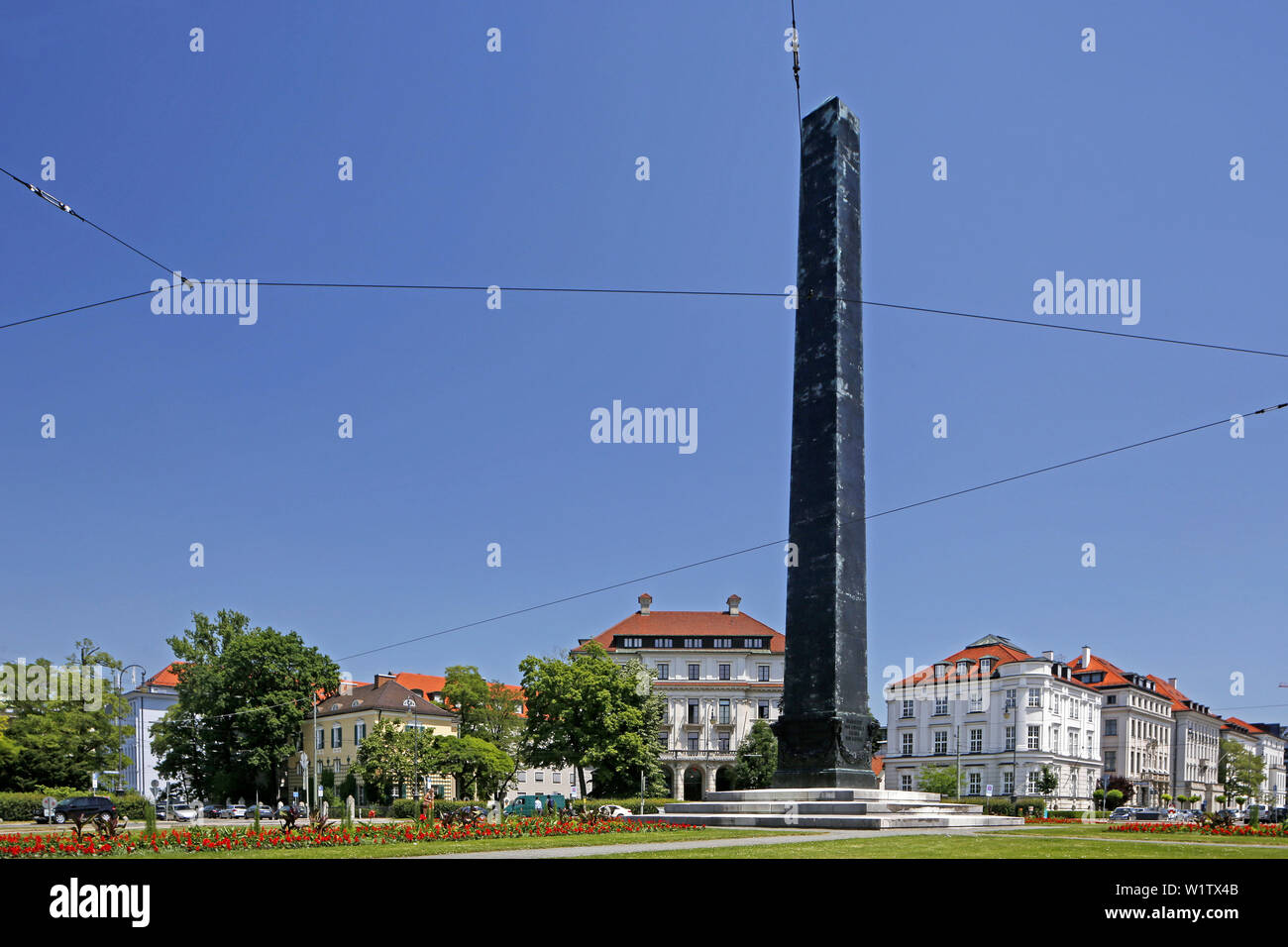 Obelisk, Karolinenplatz, Munich, Upper Bavaria, Bavaria, Germany Stock ...