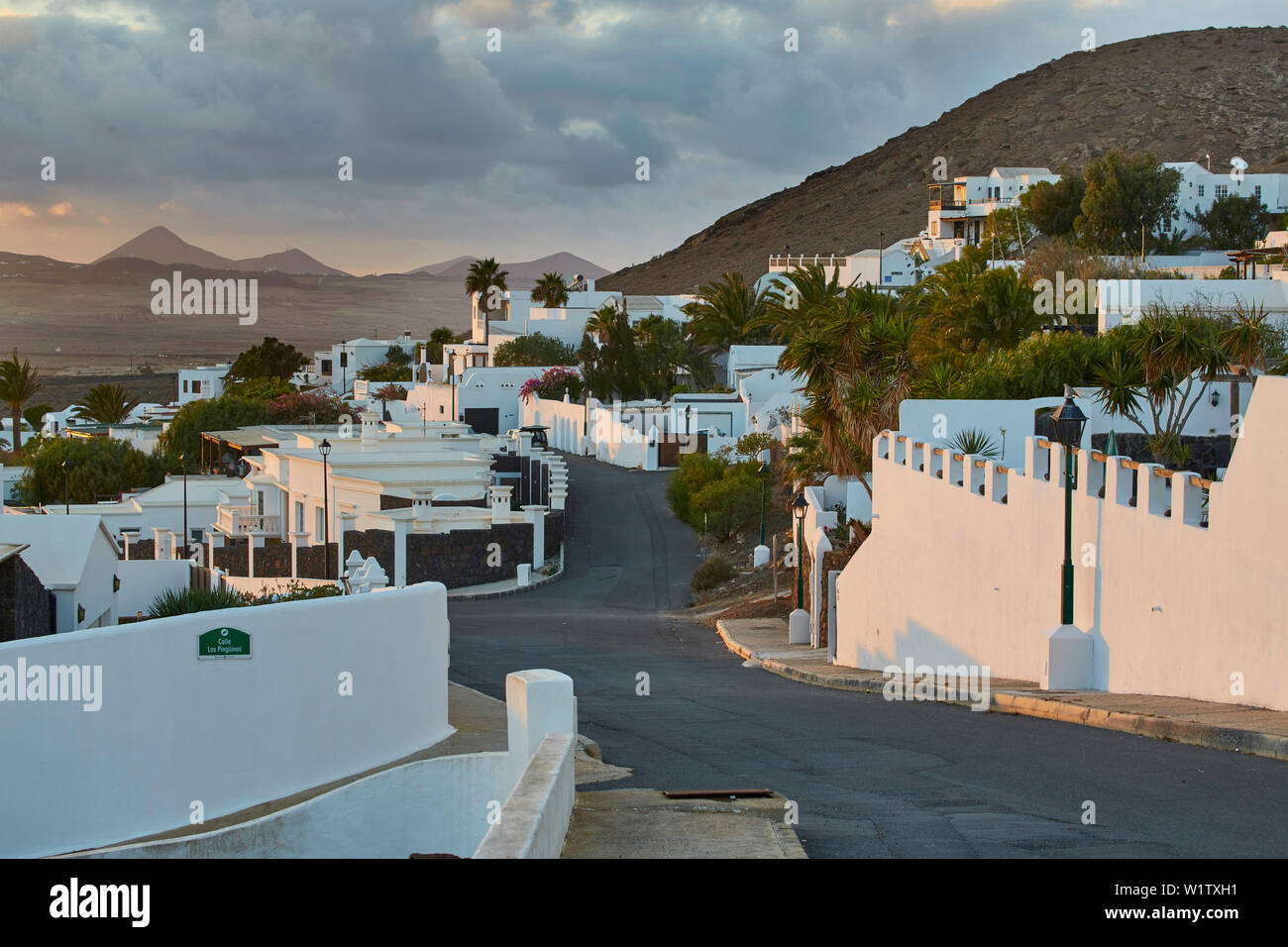 View from the museum Lagomar at Nazaret (Teguise) and the direction of ...