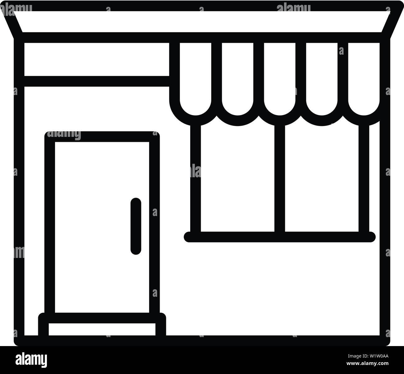 Supermarket building icon outline style Black and White Stock Photos ...