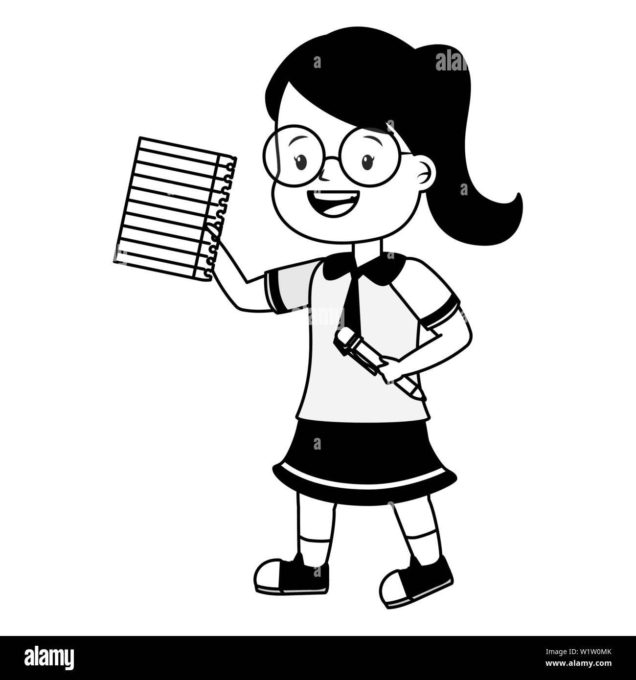 School Student Clipart Black And White