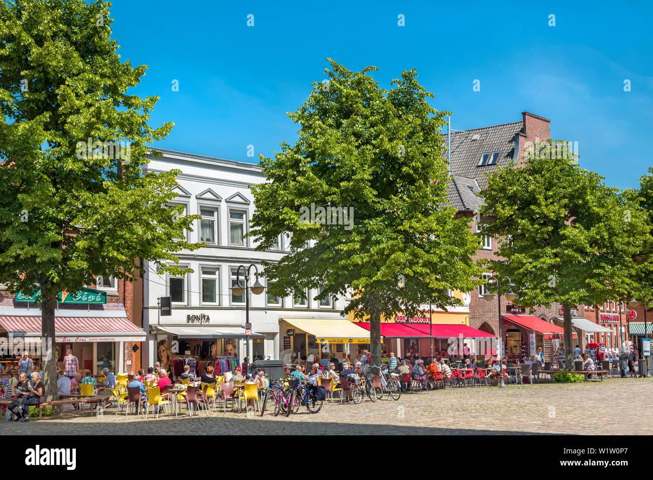 Market square, Ploen, Holsteinische Schweiz, Baltic coast, Schleswig ...