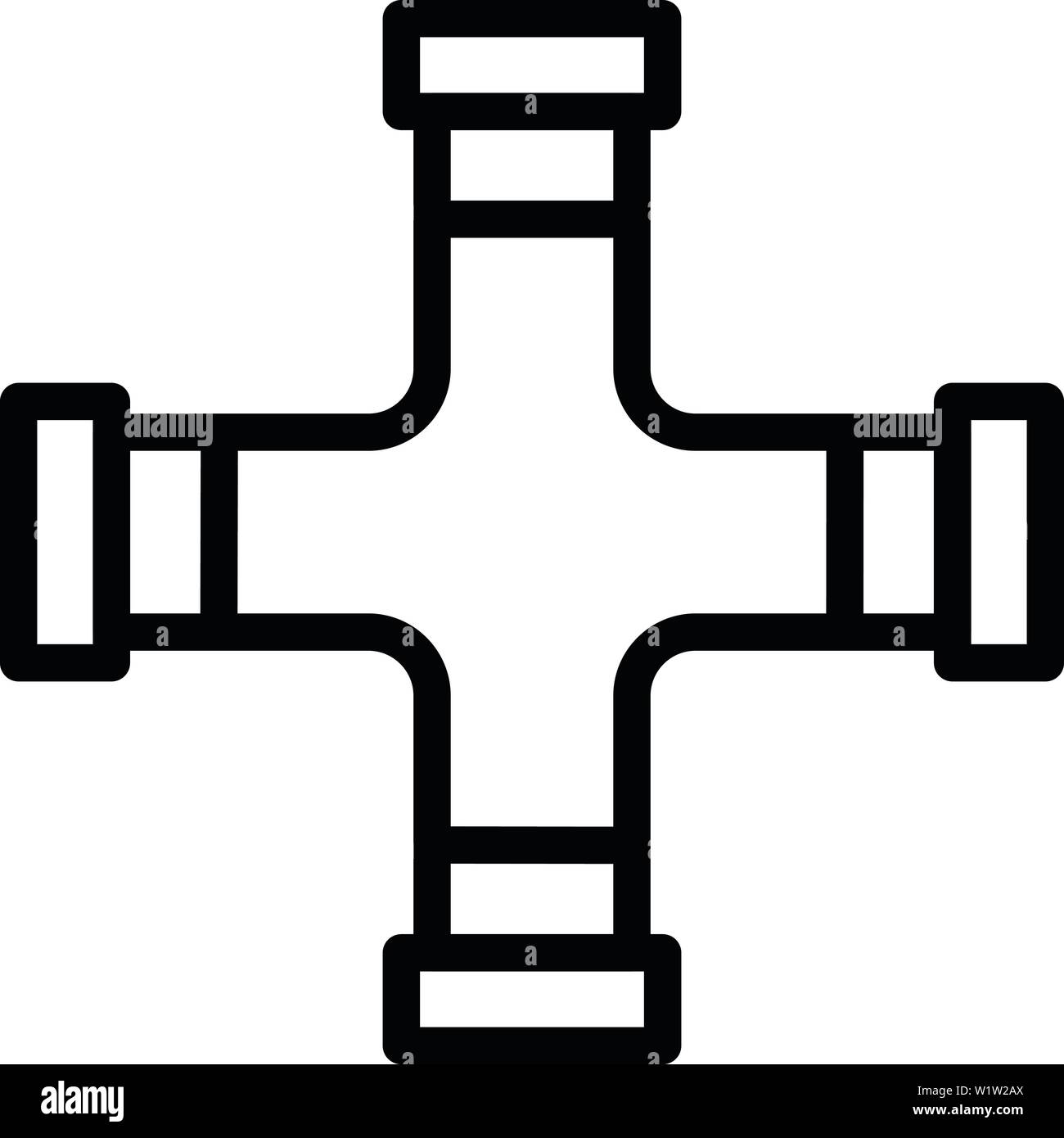 Cross pipe icon, outline style Stock Vector Image & Art - Alamy