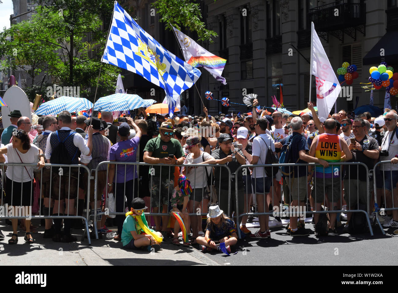 NEW YORK, NY - JUNE 30: People watching the WorldPride NYC 2019 Pride ...