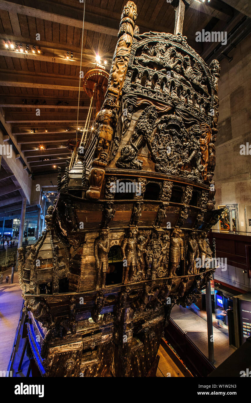The wooden ship Wasa in the Wasa museum, Stockholm, Sweden Stock Photo ...