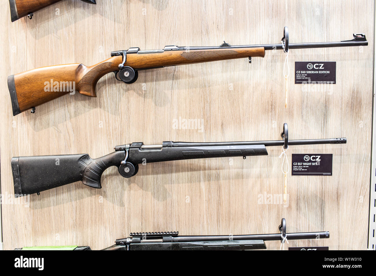 Poznan, Poland, Feb 2019 firearm CZ Ceska Zbrojovka CZUB, semi ...