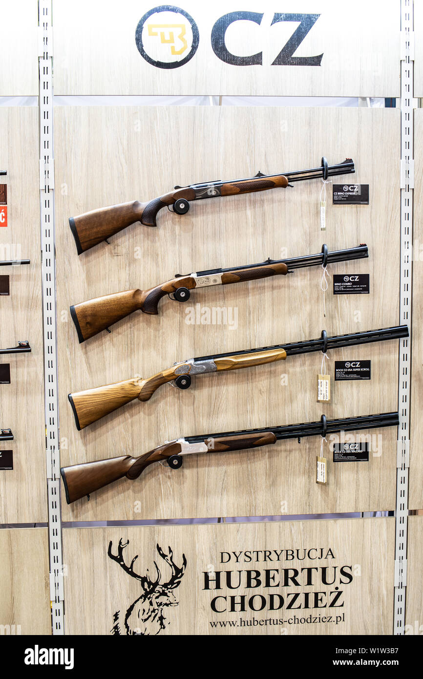 Poznan, Poland, Feb 2019 firearm CZ Ceska Zbrojovka CZUB, semi ...