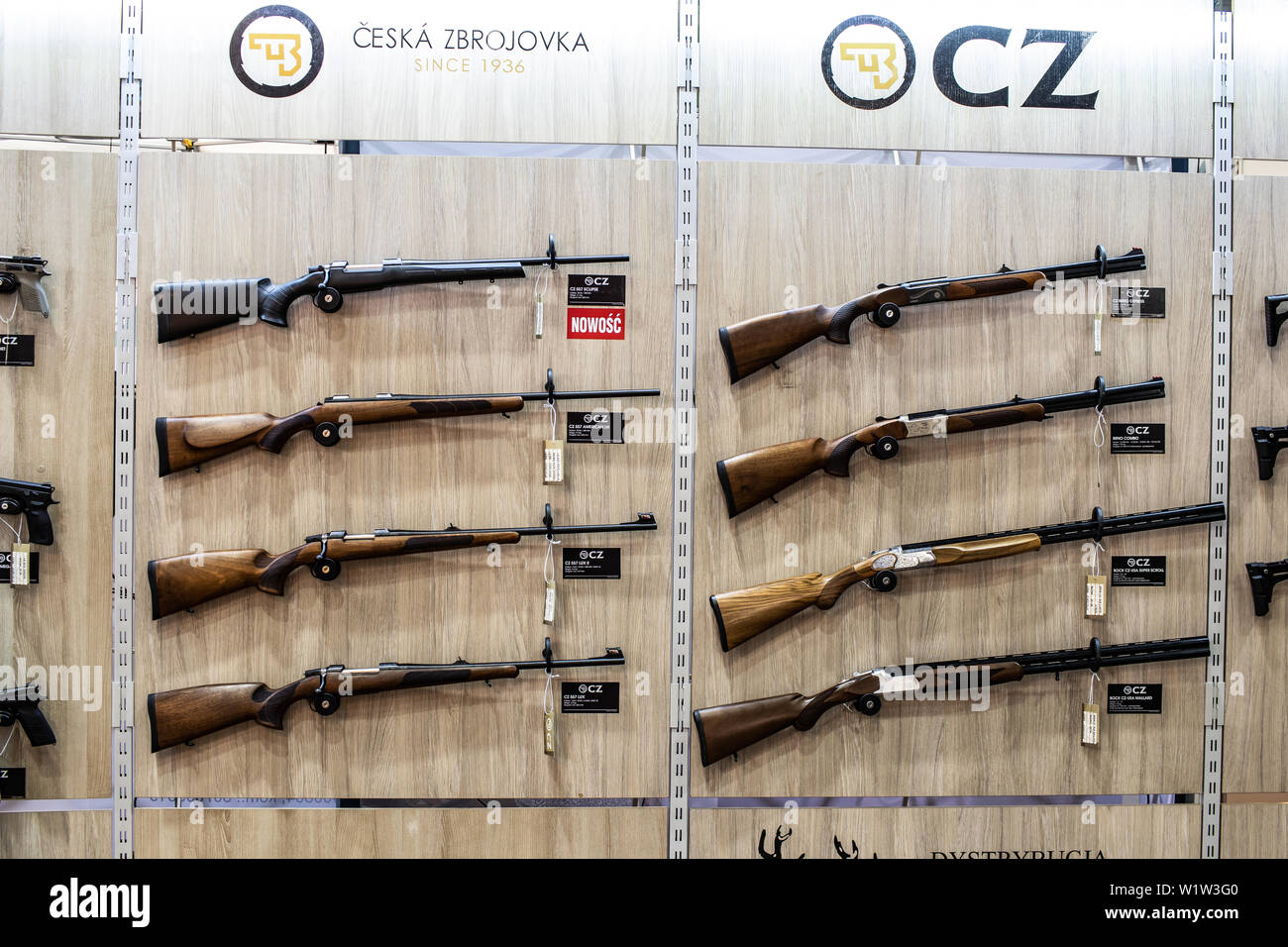Poznan, Poland, Feb 2019 firearm CZ Ceska Zbrojovka CZUB, semi ...