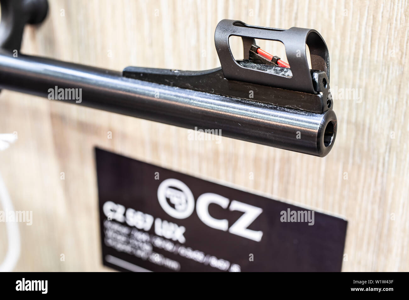 Poznan, Poland, Feb 2019 firearm CZ Ceska Zbrojovka CZUB, semi ...