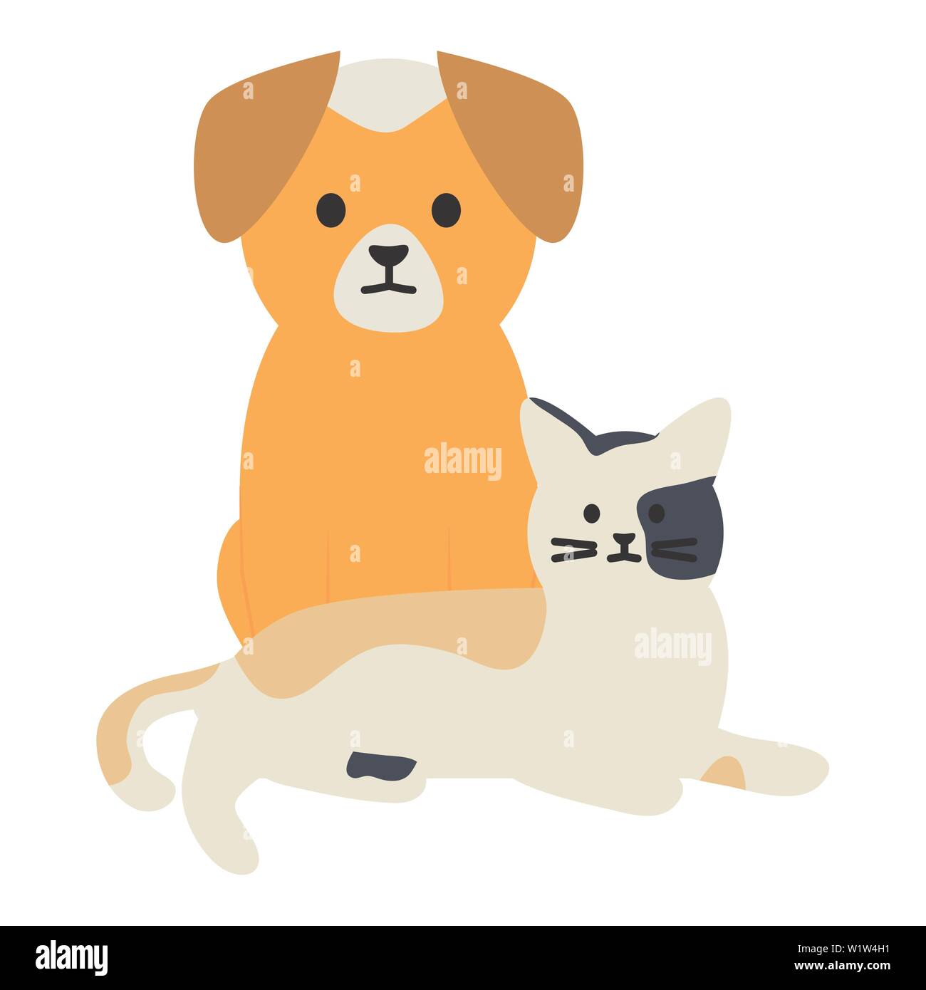 cute cat and dog mascots adorables characters vector illustration ...