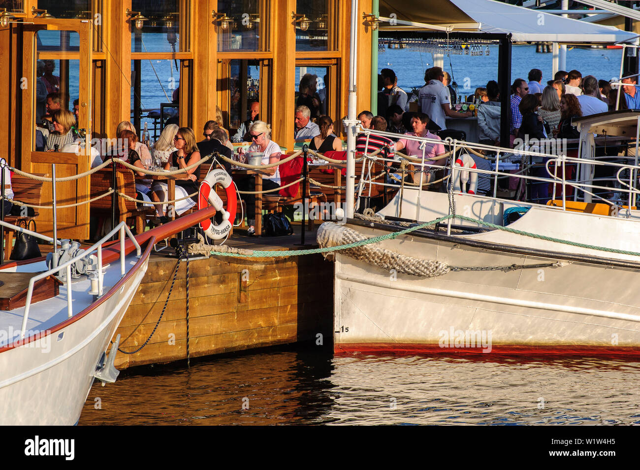 Open-air restaurant on the beach, Stockholm, Sweden Stock Photo - Alamy