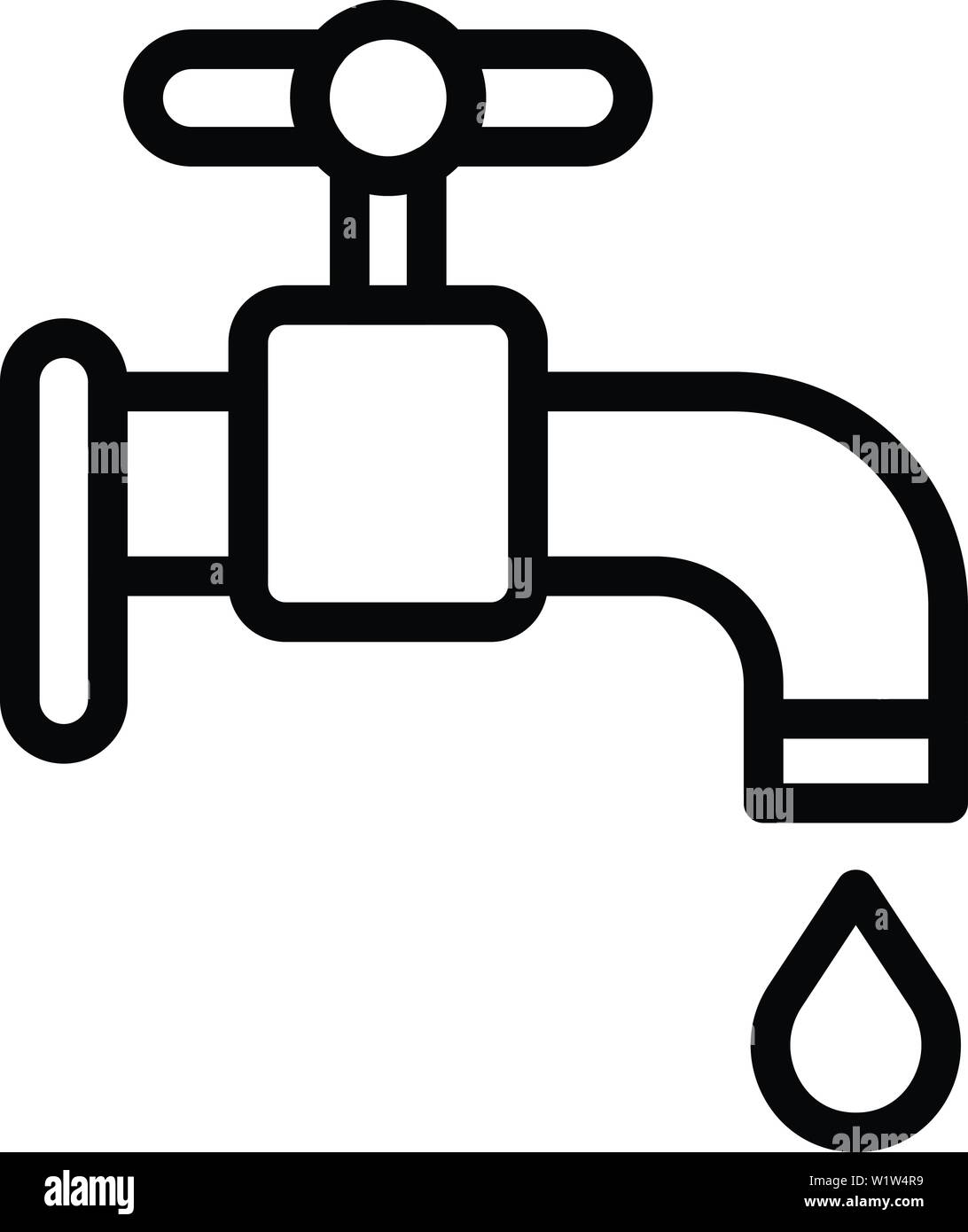 Water tap drop icon, outline style Stock Vector Image & Art - Alamy