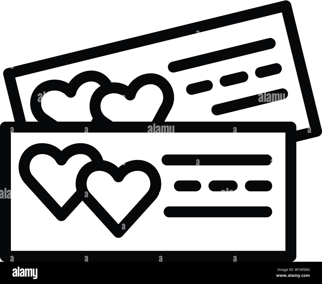 Wedding cards icon outline Black and White Stock Photos & Images - Alamy