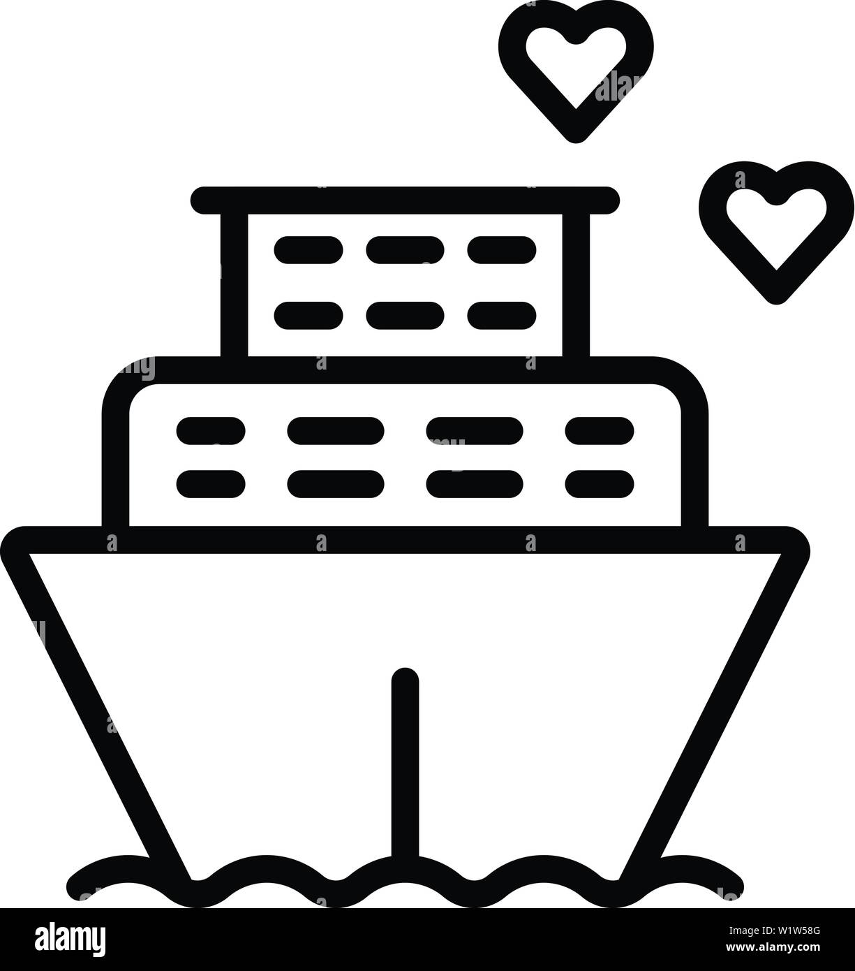 Honeymoon ship cruiser icon, outline style Stock Vector Image & Art - Alamy