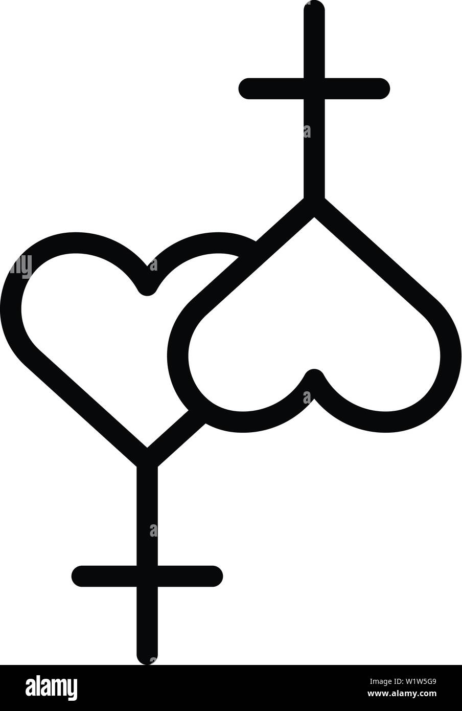 Honeymoon love icon, outline style Stock Vector Image & Art - Alamy