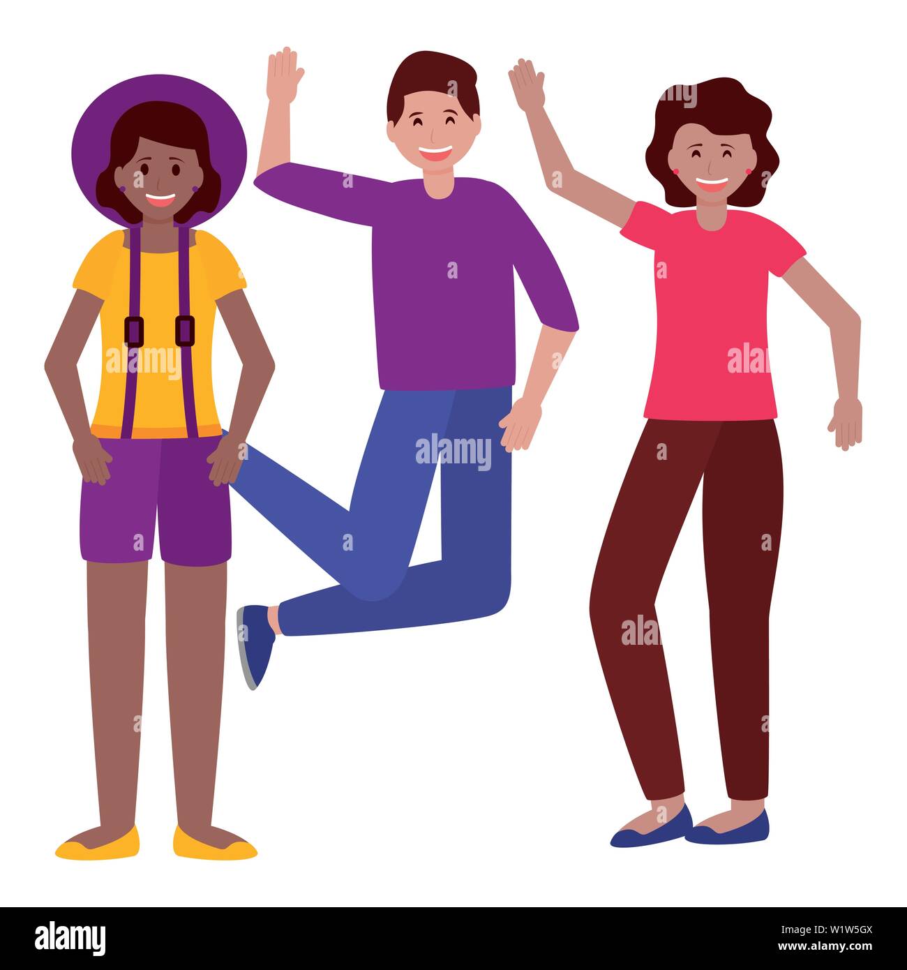 happy young people Stock Vector Image & Art - Alamy