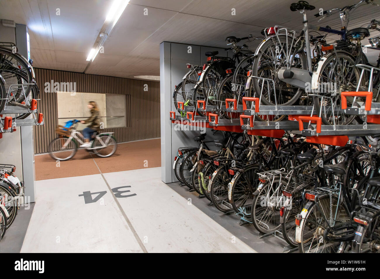 Bike parking garage in Utrecht, The Netherlands, with over 13,000 ...