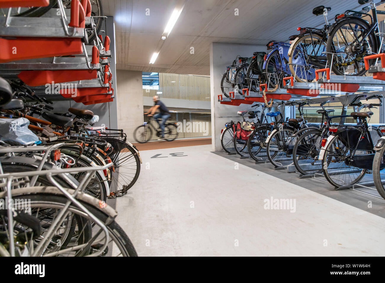 Bike parking garage in Utrecht, The Netherlands, with over 13,000 ...