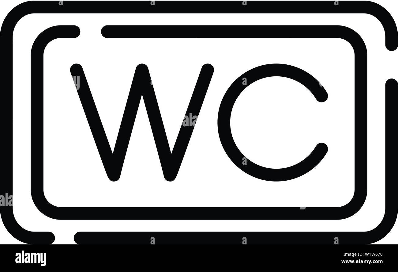 Wc sign icon, outline style Stock Vector Image & Art - Alamy
