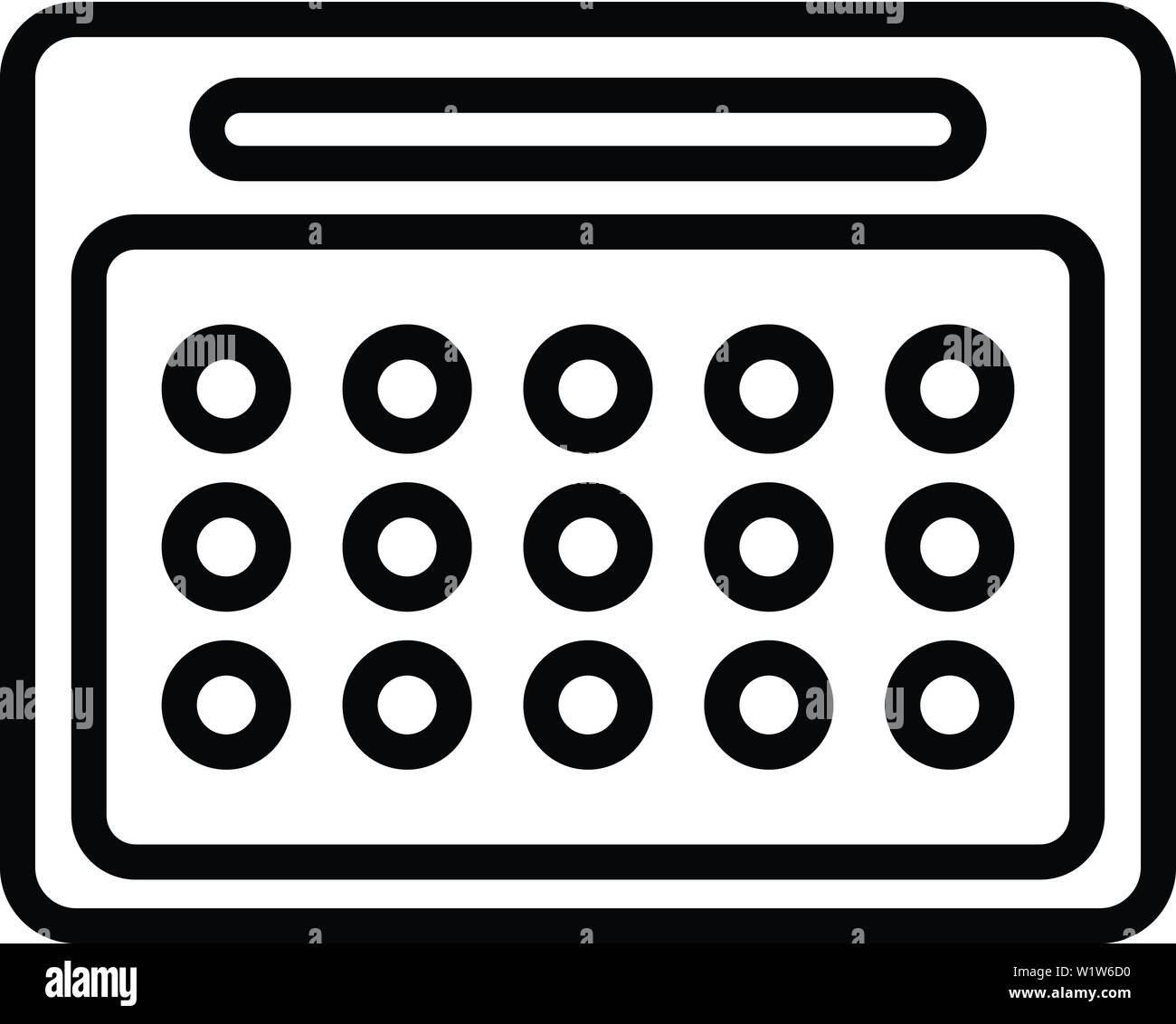 Calendar with round dates icon, outline style Stock Vector Image & Art ...