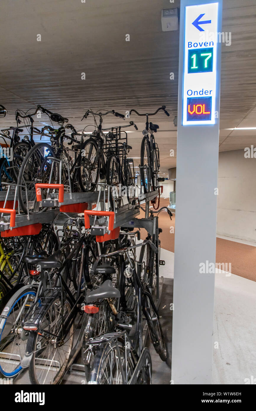 Bike parking garage in Utrecht, The Netherlands, with over 13,000 ...