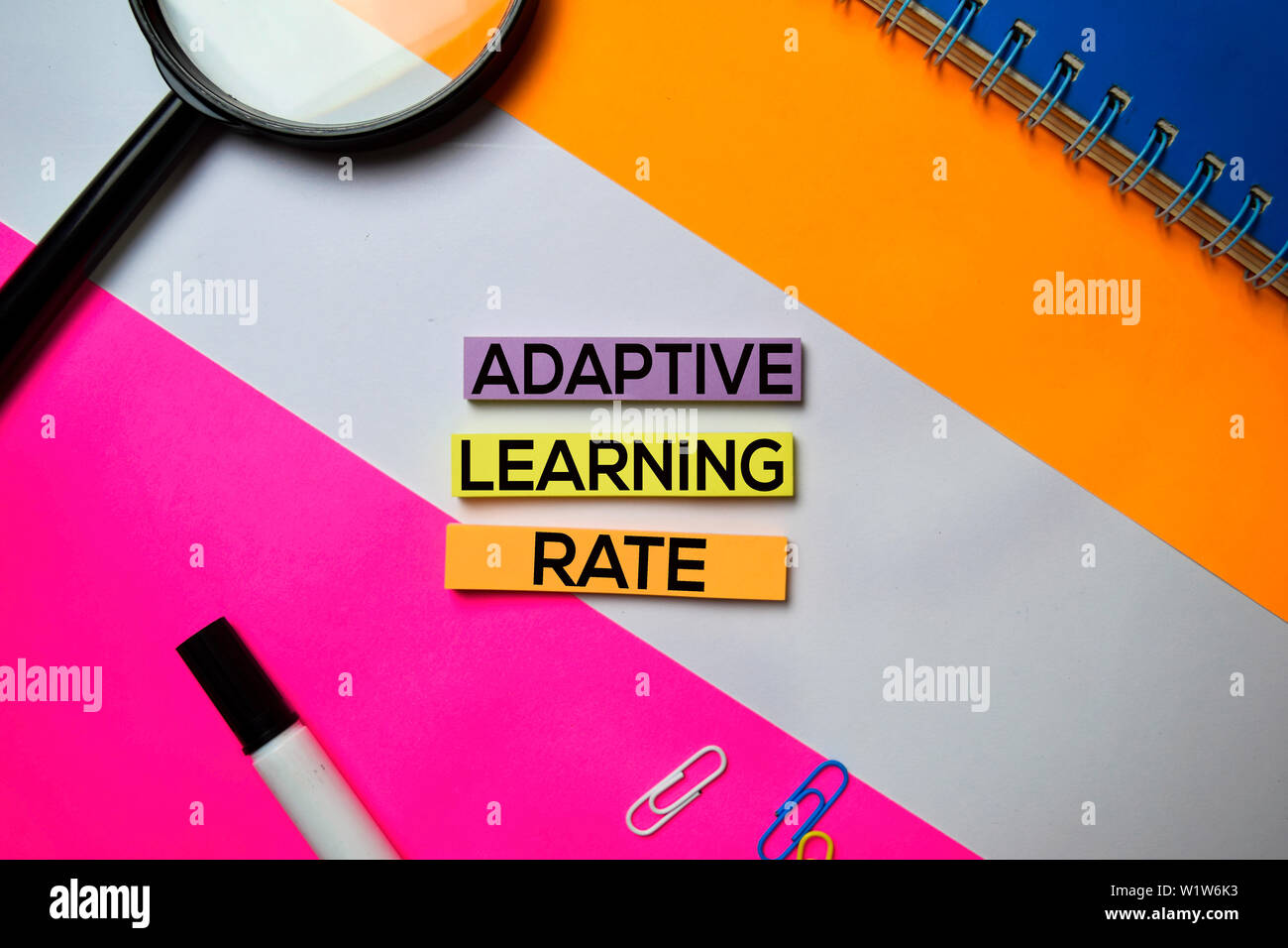 Adaptive Learning Rate text on sticky notes with color office desk ...