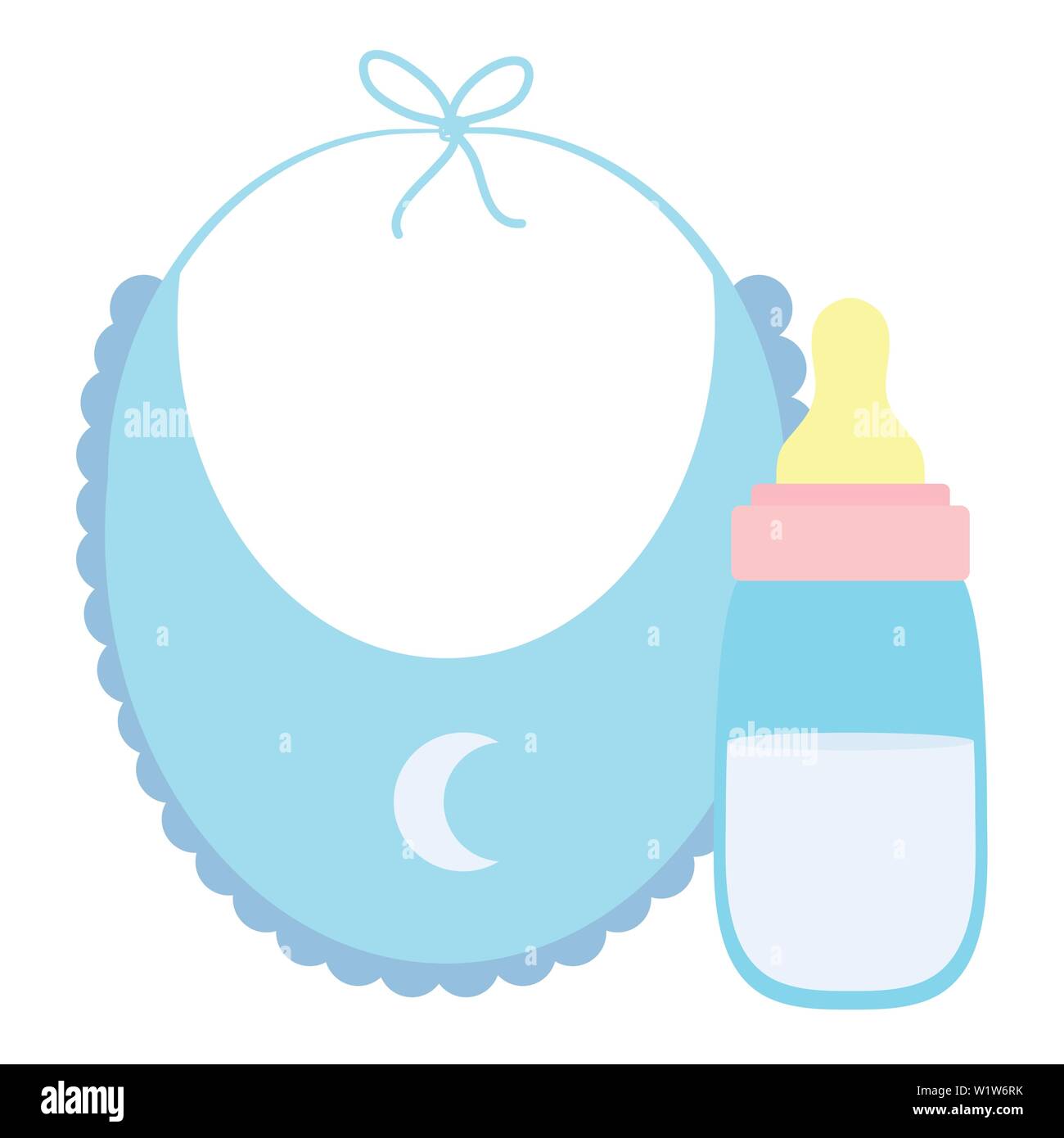 baby bib with milk bottle icons vector illustration design Stock Vector ...
