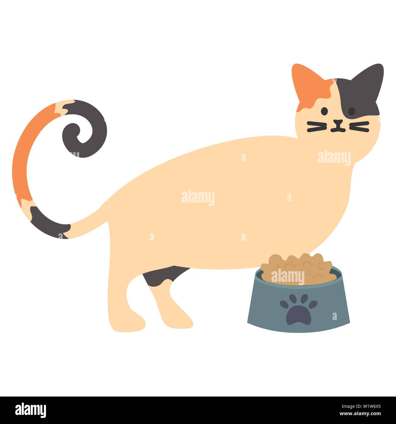 cute cat mascot with dish food vector illustration design Stock Vector ...