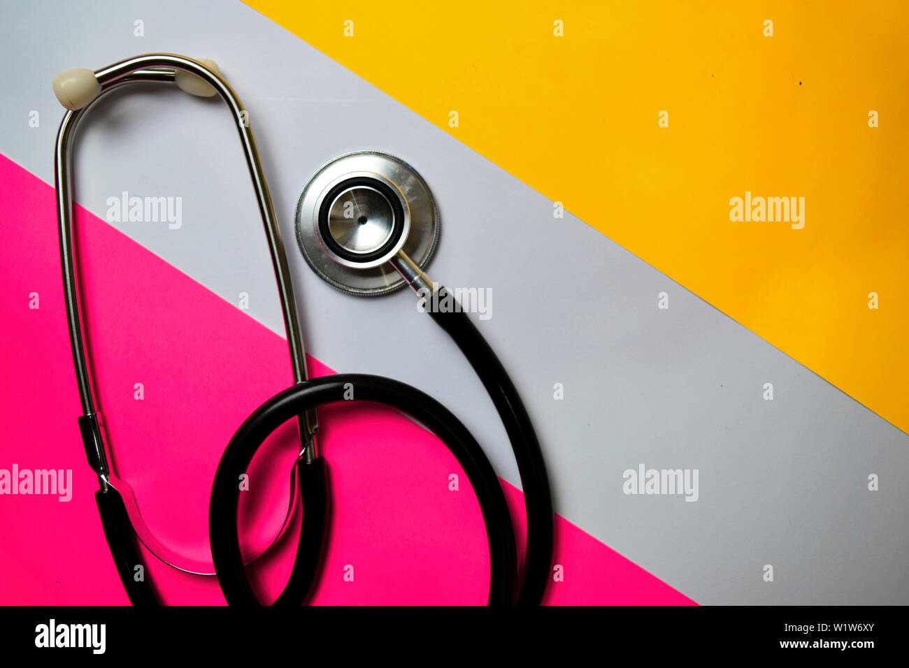 Stethoscope isolated on color background. Healthcare/Medical concept ...