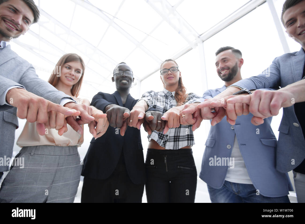 Group of people pointing at the camera - isolated over white Stock ...
