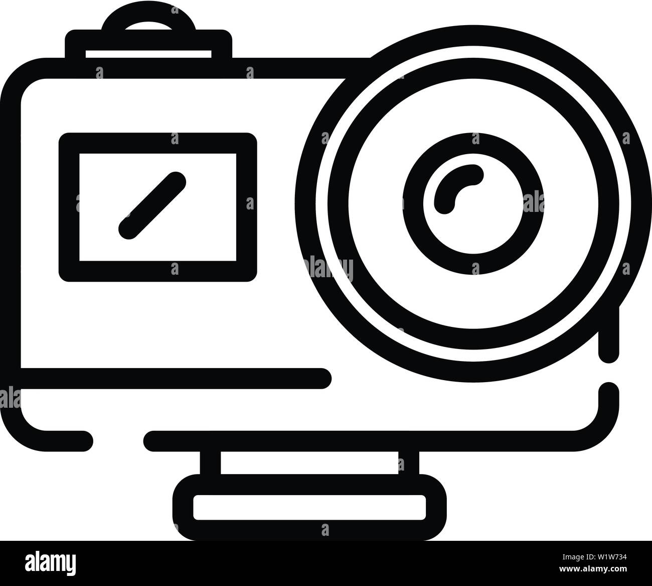 Action camera with lens icon, outline style Stock Vector Image & Art ...