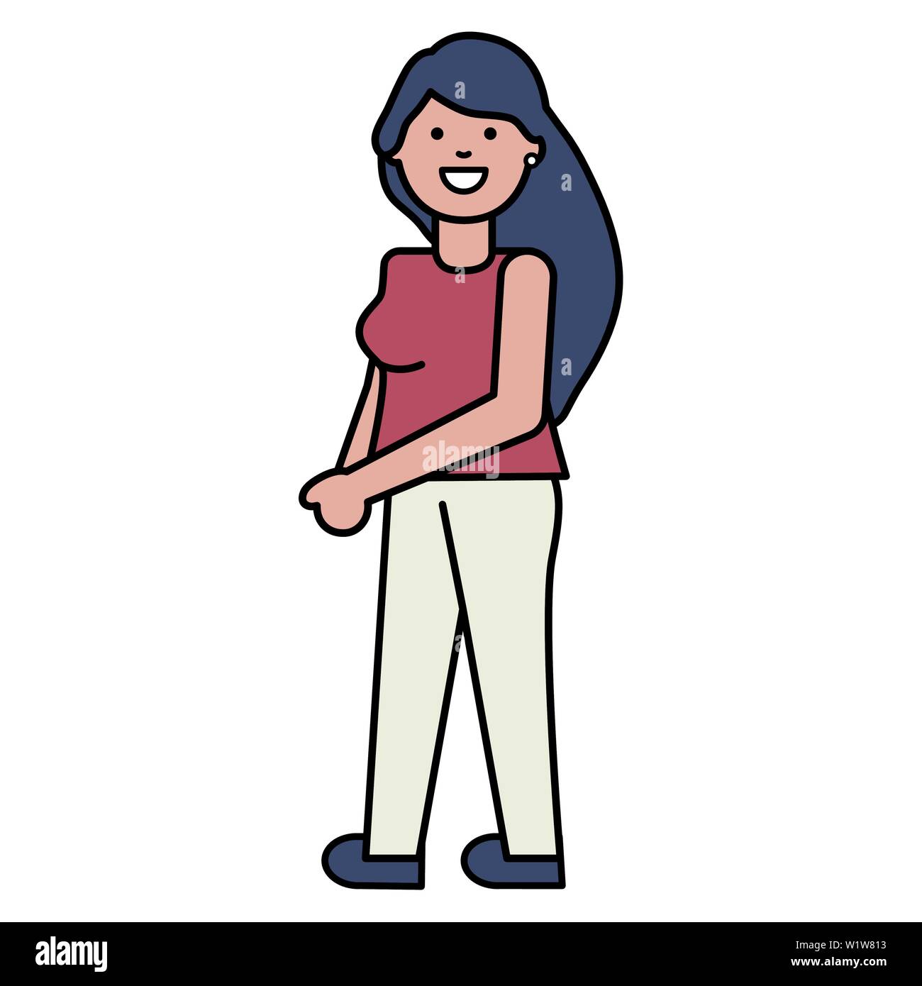 happy young woman avatar character vector illustration design Stock ...