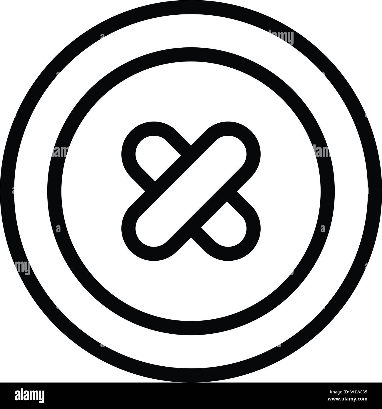 Button sewn icon, outline style Stock Vector Image & Art - Alamy