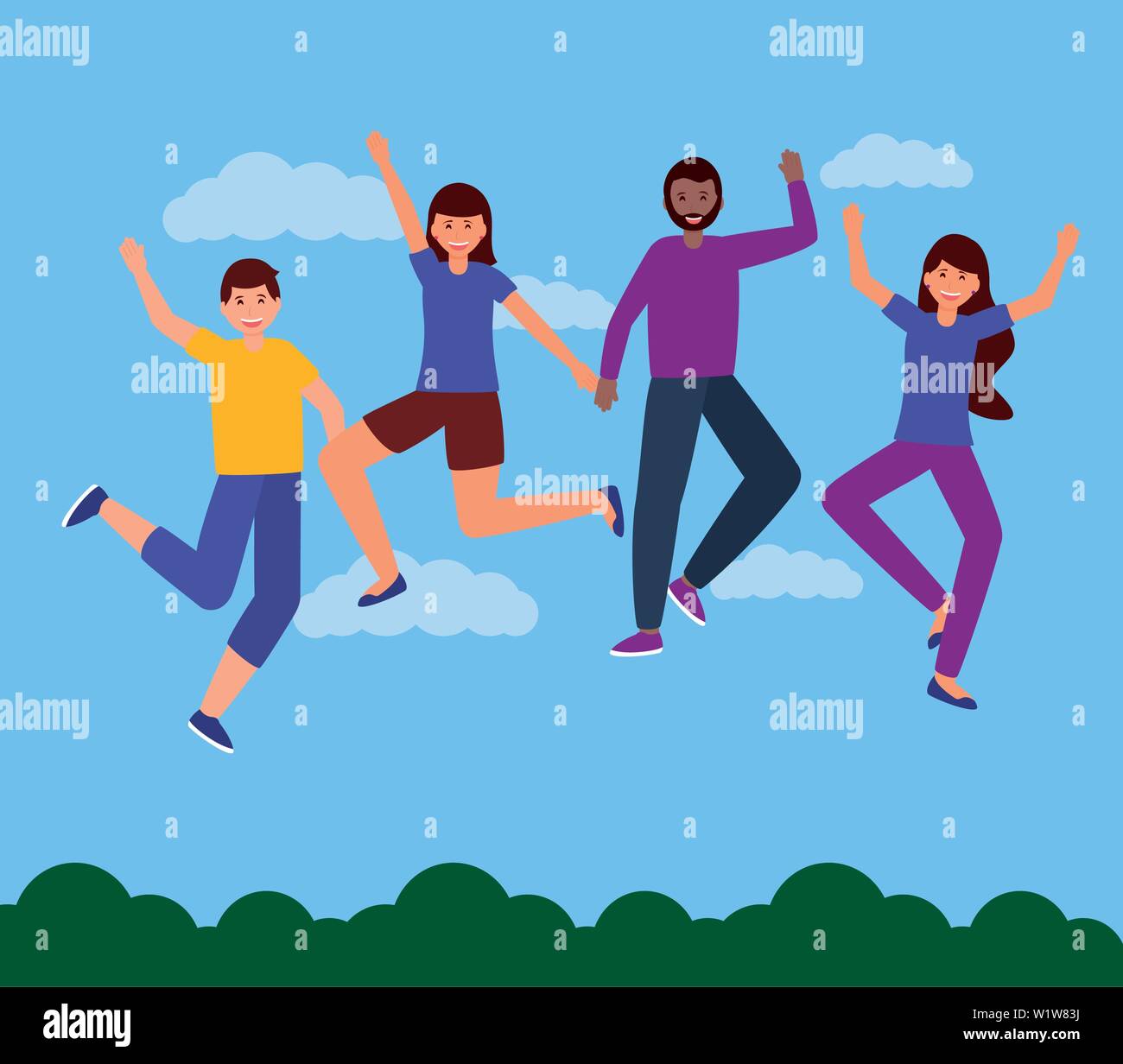 happy young people Stock Vector Image & Art - Alamy