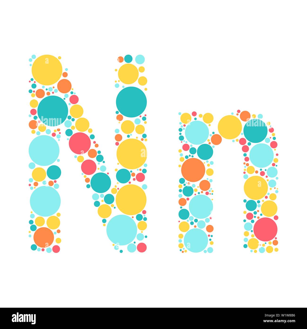 A letter of the alphabet from colored circles laid out by a cheerful ...