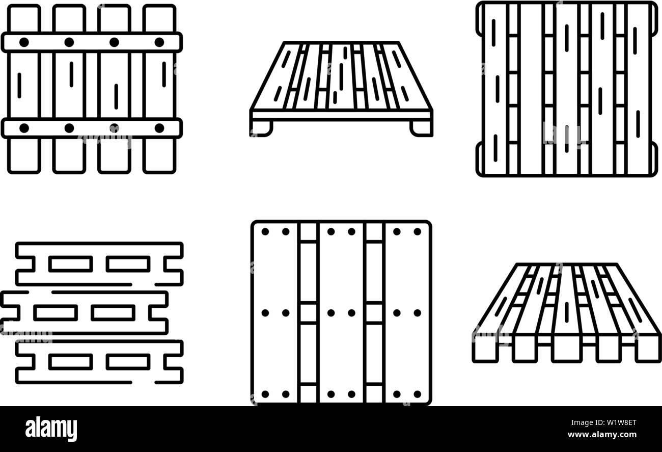 Pallet icons set, outline style Stock Vector Image & Art - Alamy