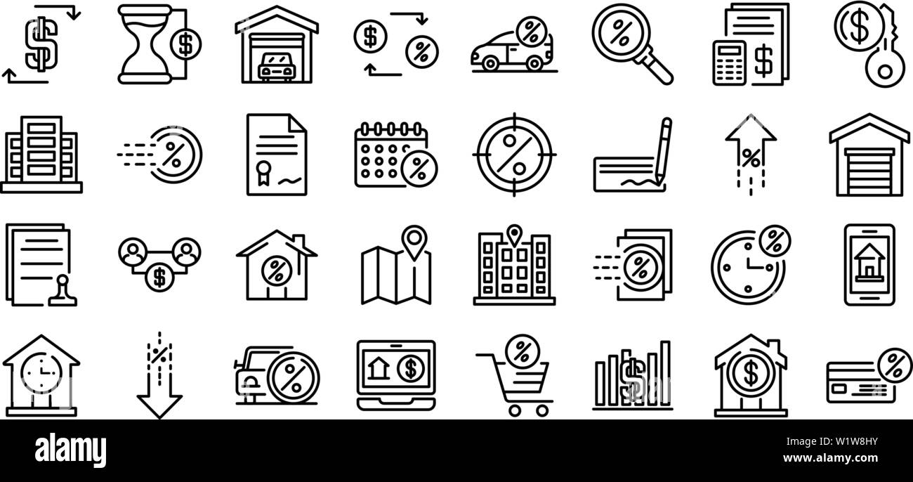 Lease icons set, outline style Stock Vector Image & Art - Alamy