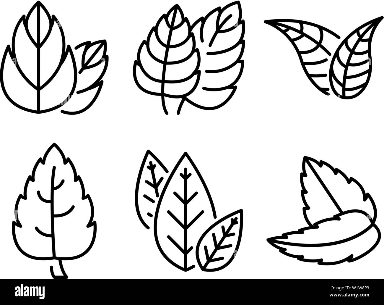 Mint icons set, outline style Stock Vector Image & Art - Alamy