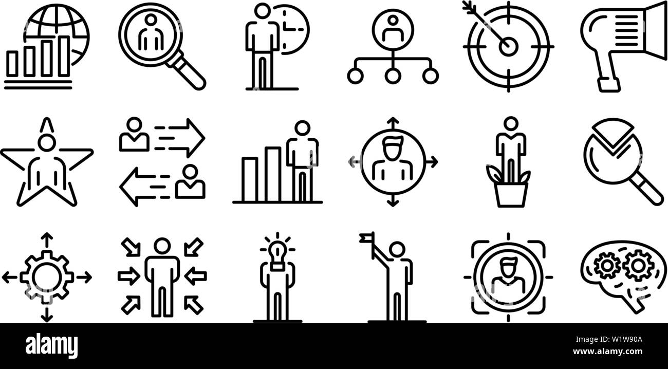 Managing skills icons set, outline style Stock Vector Image & Art - Alamy