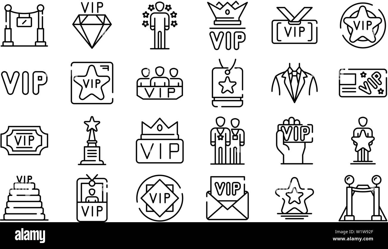 Vip icons set, outline style Stock Vector Image & Art - Alamy