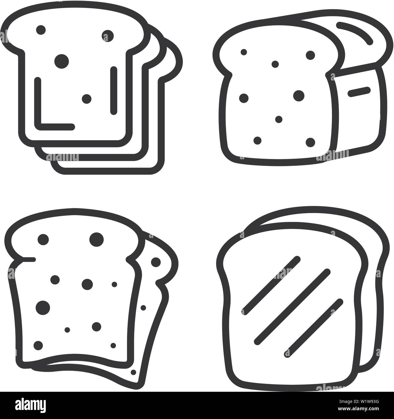 Toast icons set, outline style Stock Vector Image & Art - Alamy