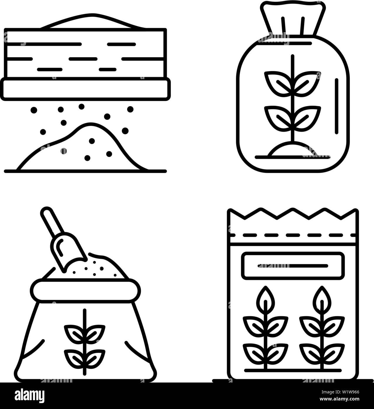 Flour icons set, outline style Stock Vector Image & Art - Alamy