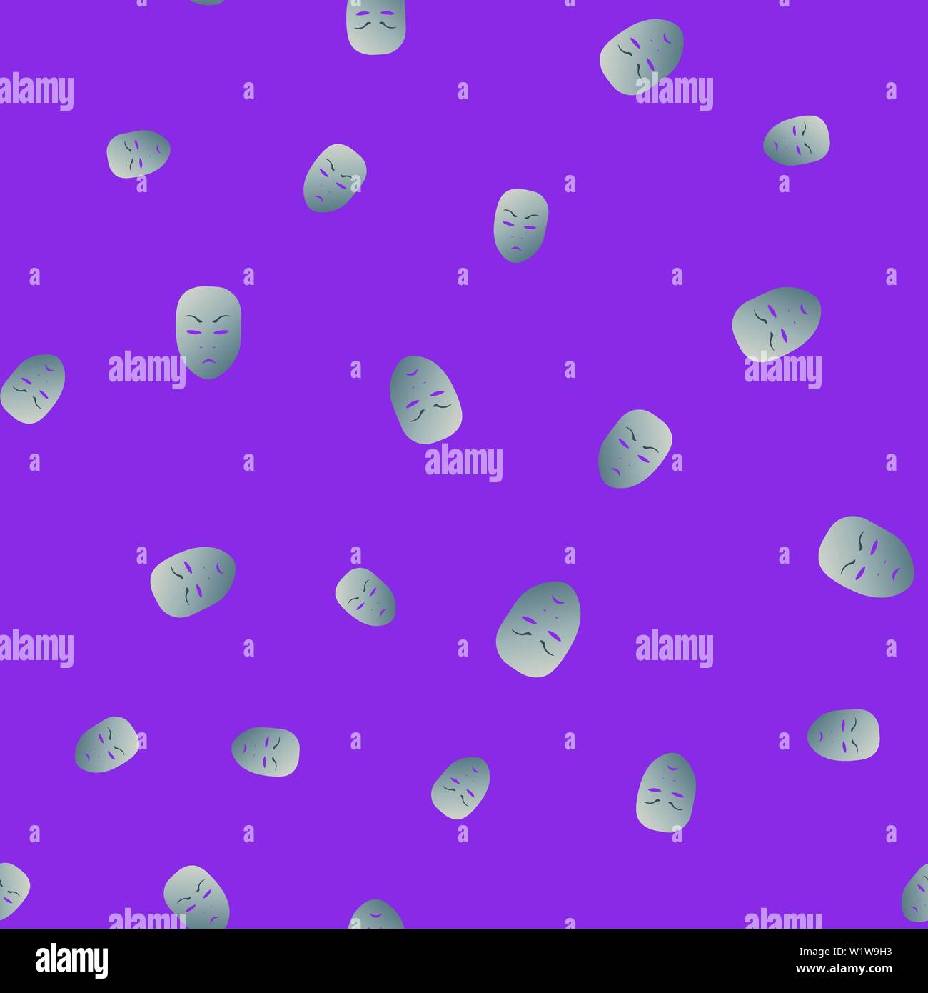 Seamless pattern of theatrical mask with anger emotion. Vector ...