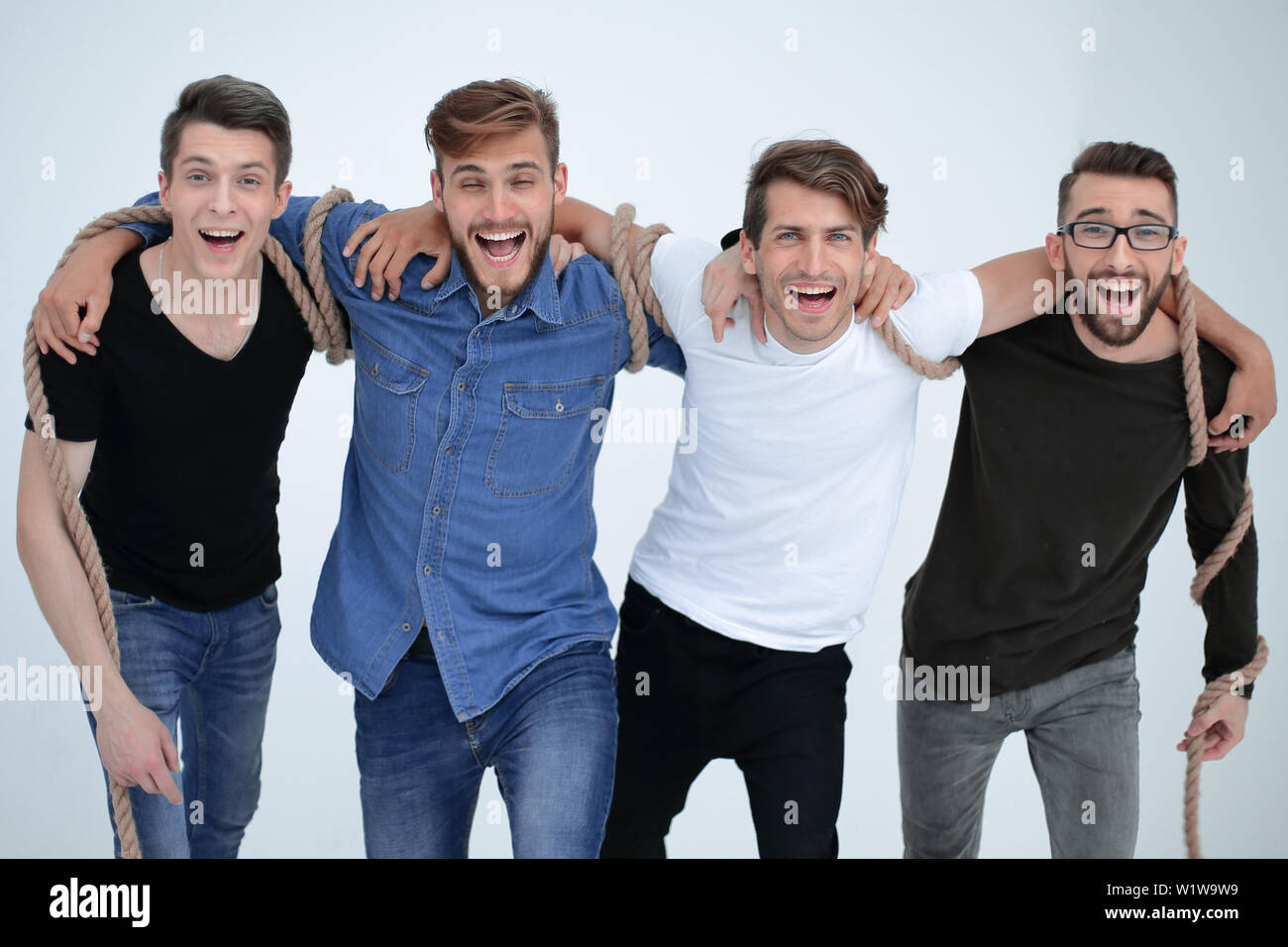 team of trusted friends .the concept of friendship Stock Photo - Alamy