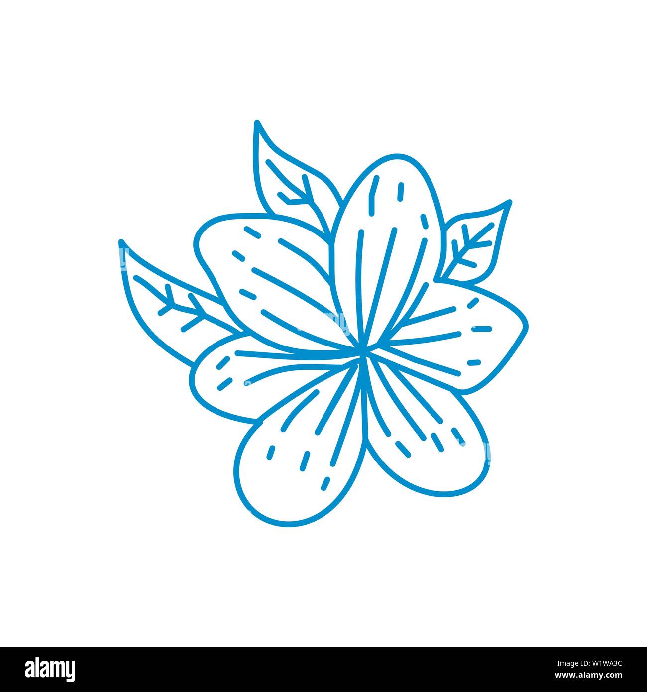 Flower Leaf Illustration Design Template Vector Linear Stock Vector ...