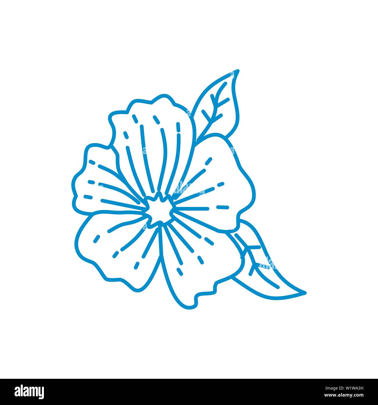 Flower Leaf Illustration Design Template Vector Linear Stock Vector ...
