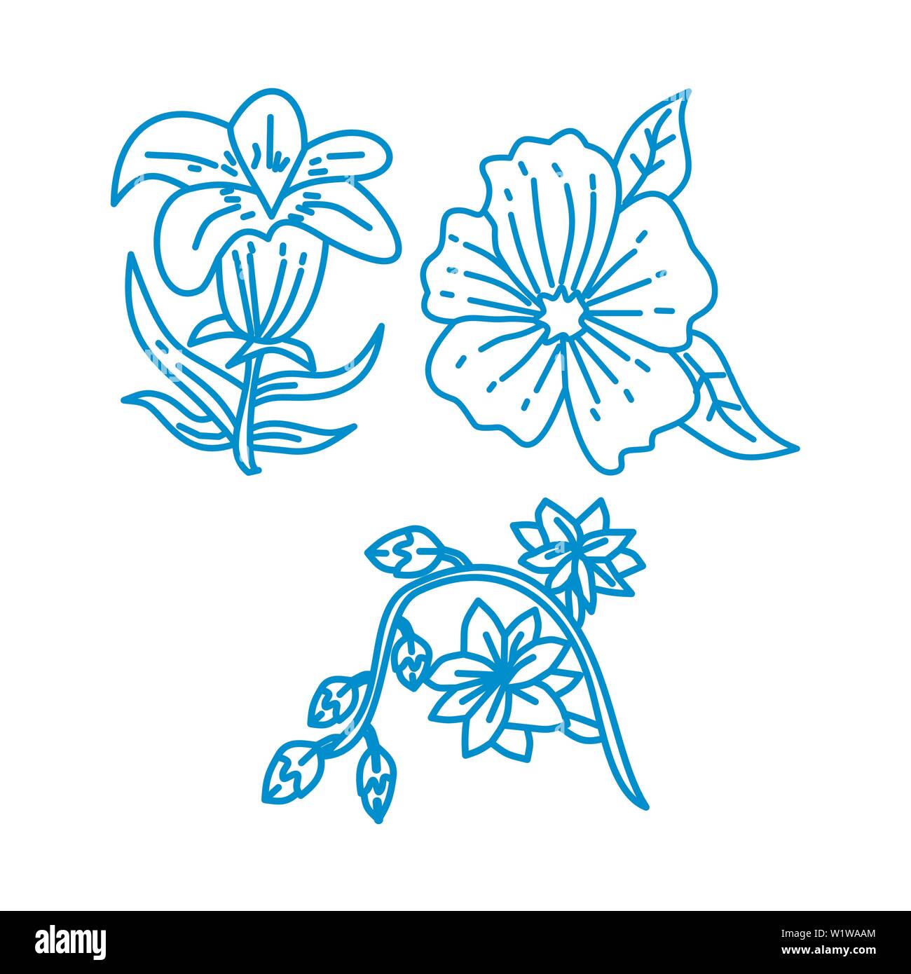 Flower Leaf Illustration Design Template Vector Linear Stock Vector ...