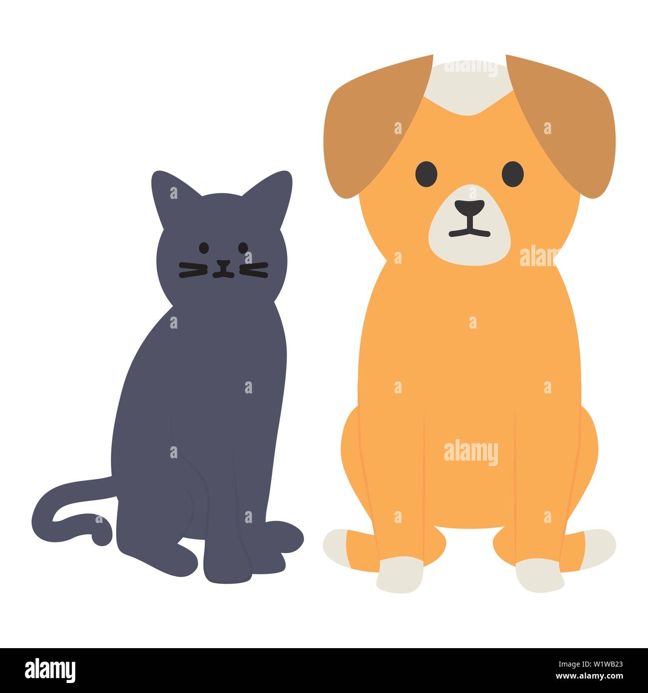cute cat and dog mascots adorables characters vector illustration ...