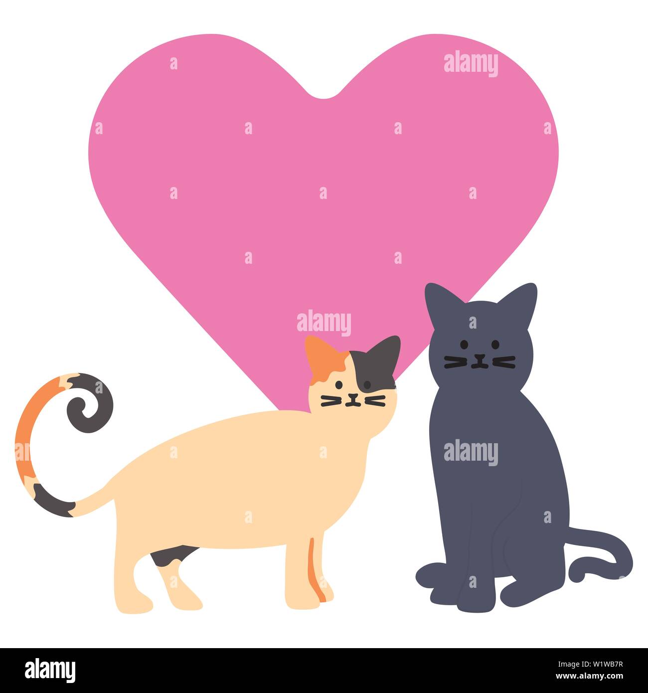 cute cats mascots adorable with heart vector illustration design Stock ...