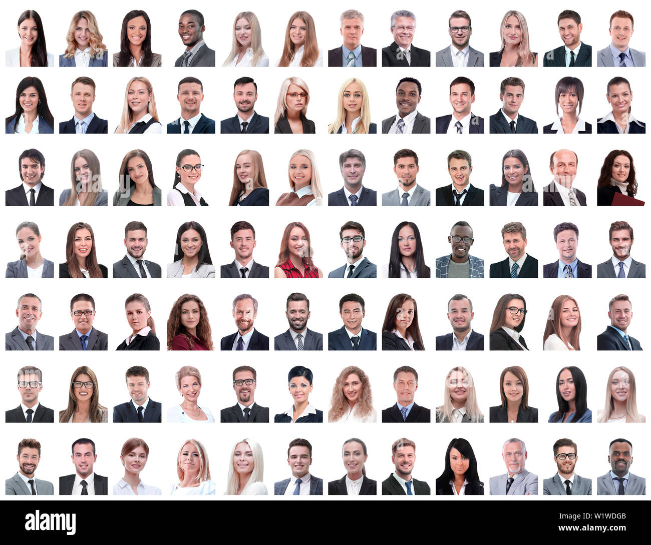 portraits of successful employees isolated on a white Stock Photo - Alamy